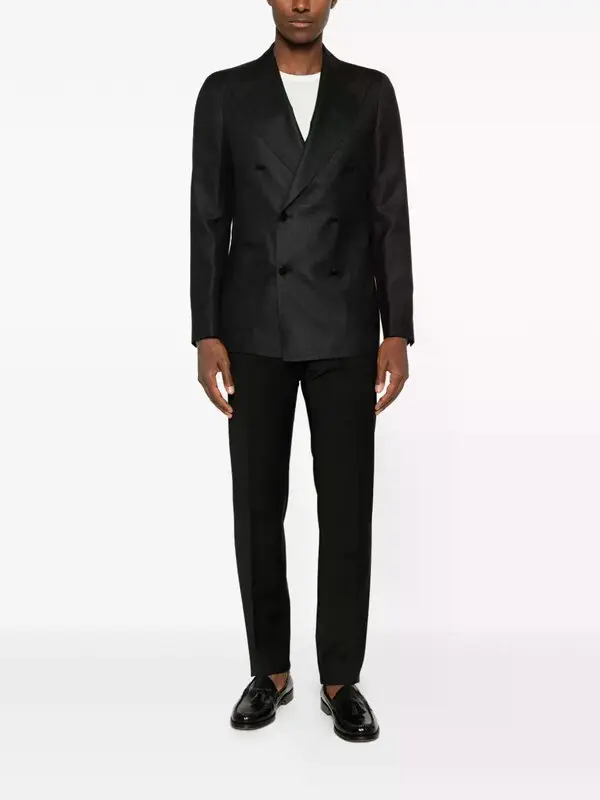 Tagliatore Double-breasted Peak-lapels Blazer - Blue