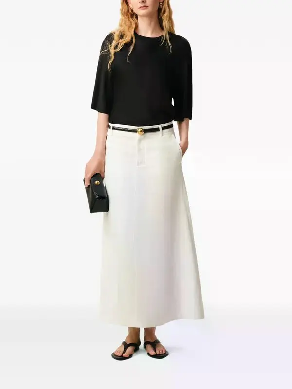 AMI Paris Short Sleeve Satin T-shirt With Ribbed Neckline - Black