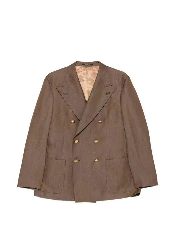 GABRIELE PASINI Double-breasted Front-pocket Blazer - Brown