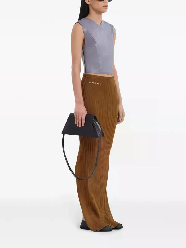 Marni Leather Cropped Top