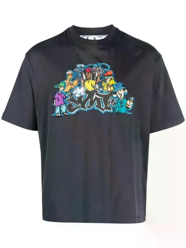 Off-White Graffiti Logo-patch T-shirt