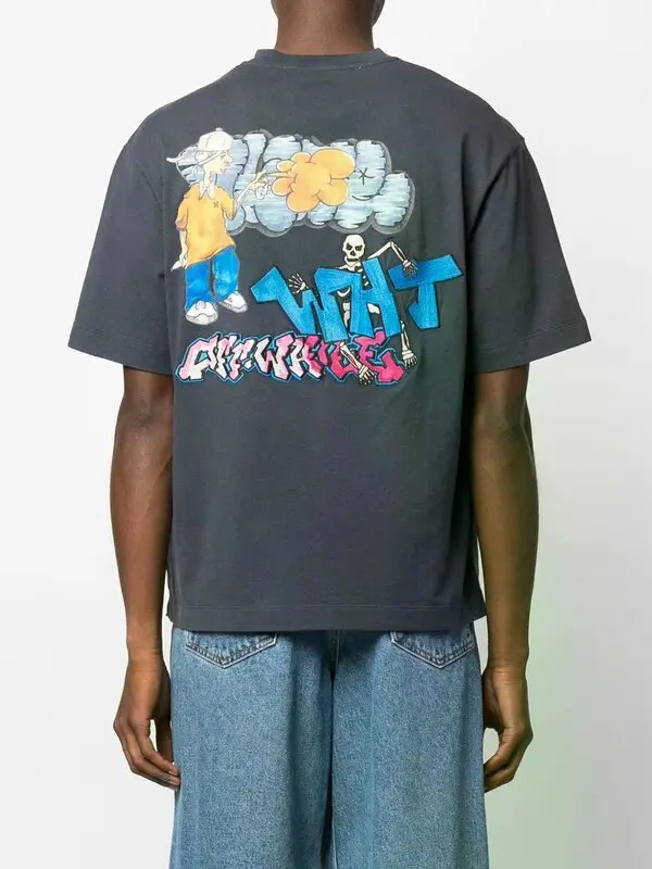 Off-White Graffiti Logo-patch T-shirt