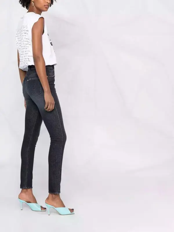 Balmain High-waisted Button-detail Denim Jeans