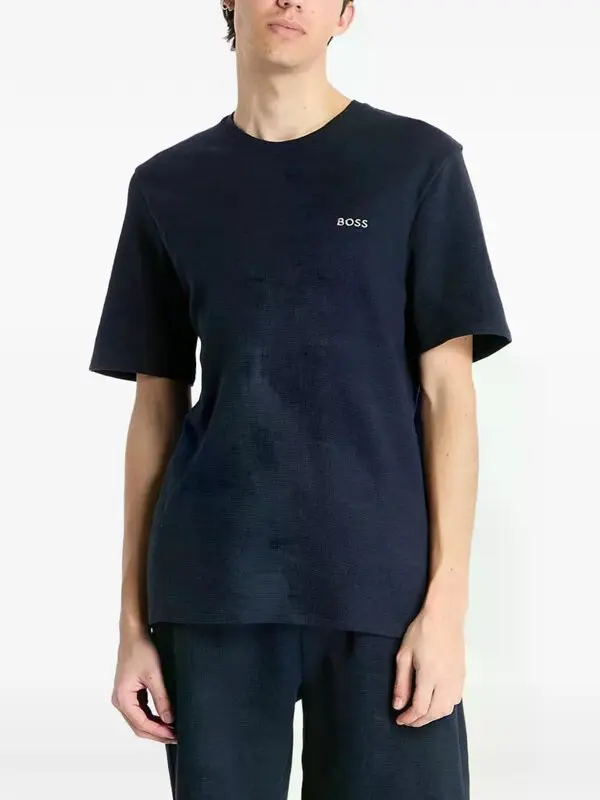 Hugo Waffle Logo Pajama Top - Blue