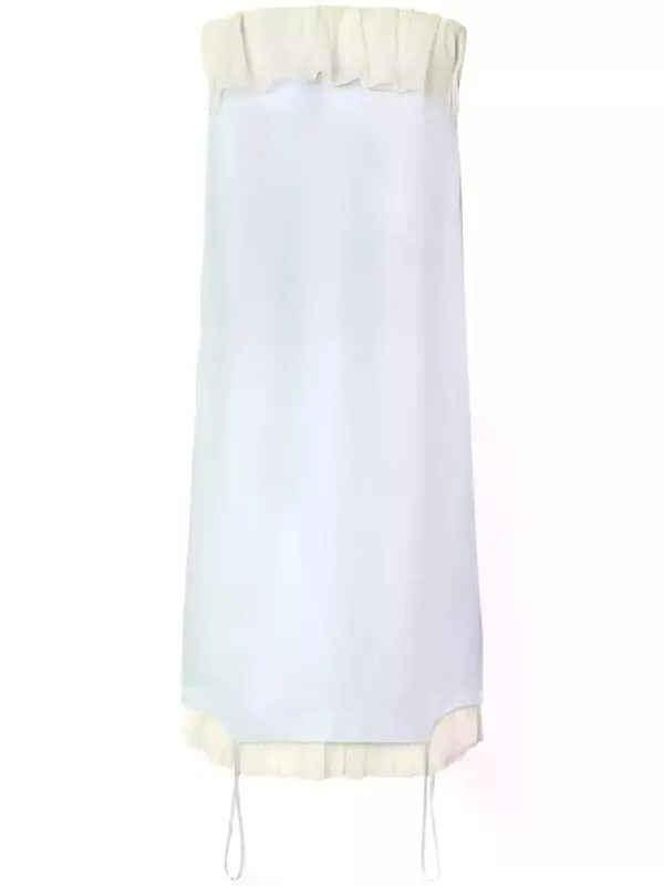 Off-White Ruffle-trim Bandeau Midi Dress - Blue