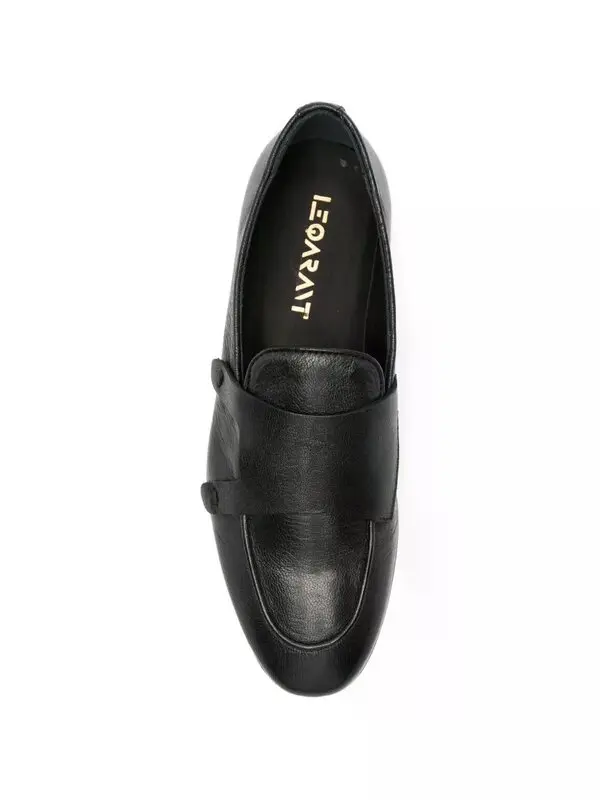 LEQARANT Grained Leather Loafers