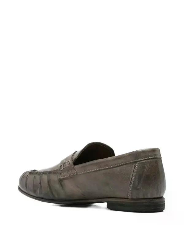 LEQARANT Gathered Leather Loafers