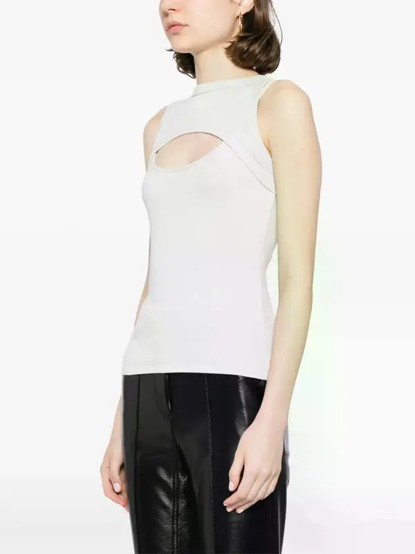 Off-White Layered Cut-out Tank Top - Neutrals