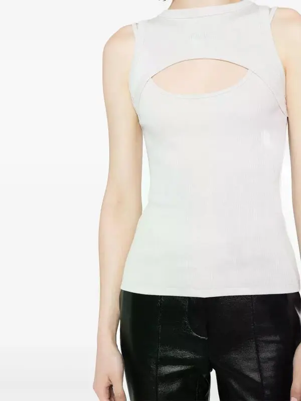 Off-White Layered Cut-out Tank Top - Neutrals