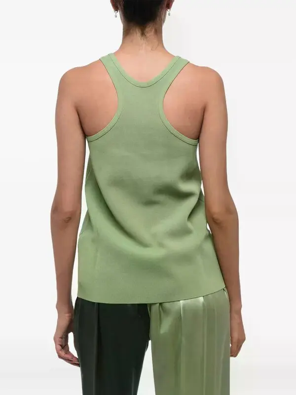 JIL SANDER Embossed-logo Ribbed Top