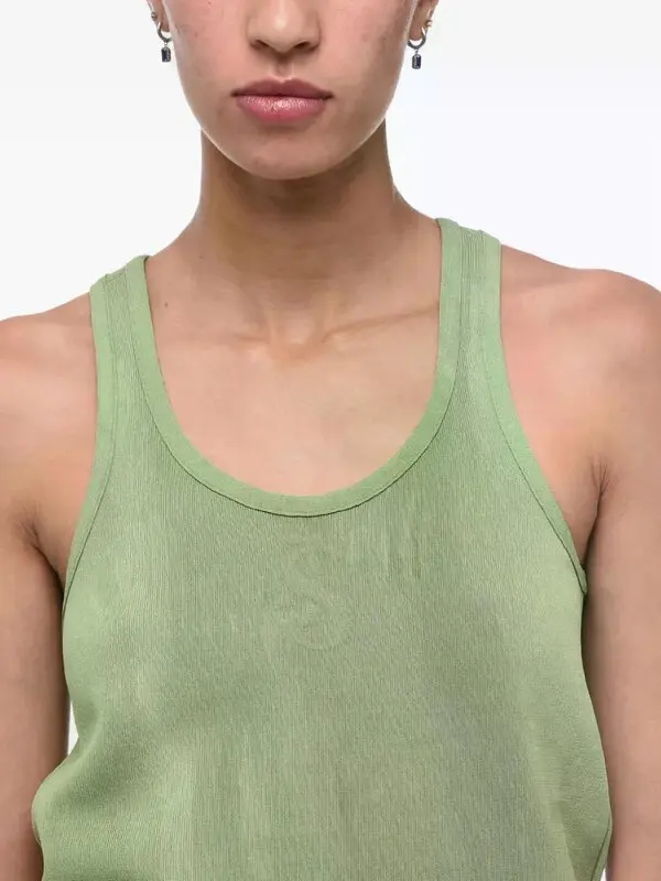 JIL SANDER Embossed-logo Ribbed Top