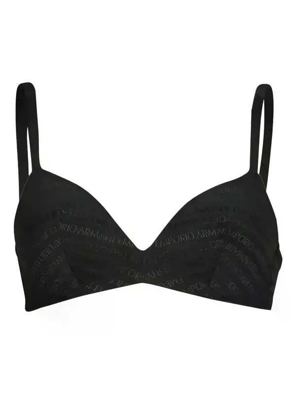 Giorgio Armani Logo-pattern Cup Bra - Black