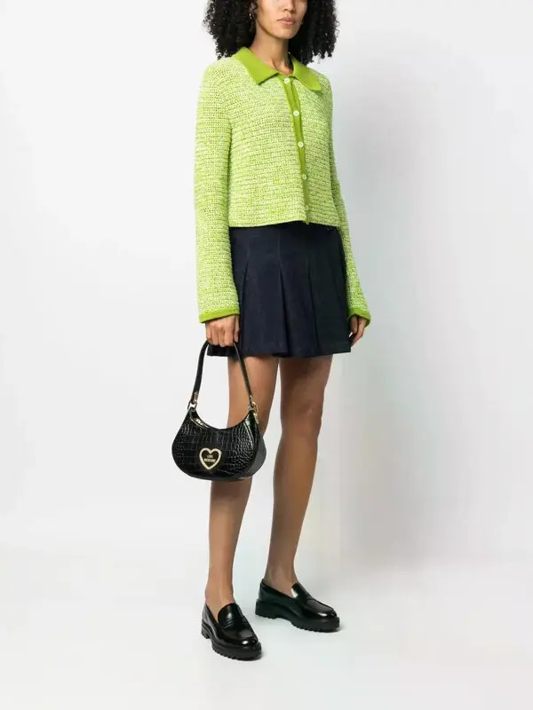 Moschino Logo-lettering Crocodile-effect Shoulder Bag