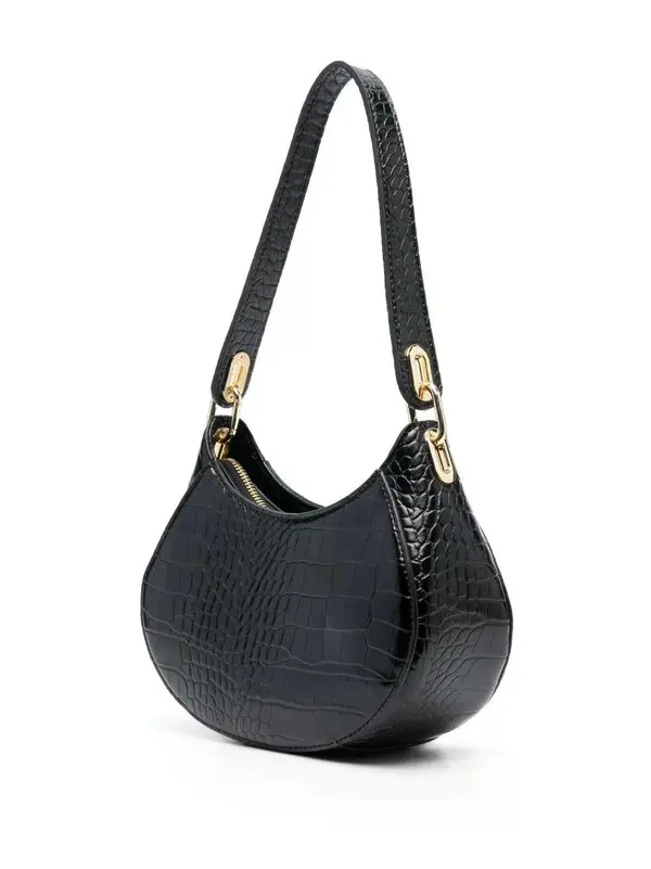 Moschino Logo-lettering Crocodile-effect Shoulder Bag