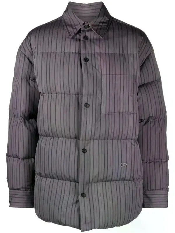 Off-White Striped Down Puffer Jacket