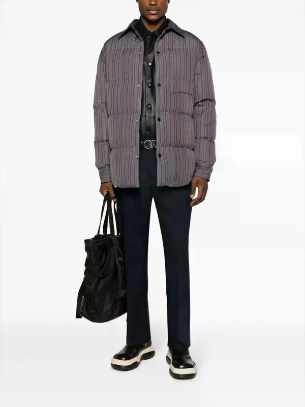 Off-White Striped Down Puffer Jacket