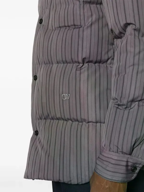 Off-White Striped Down Puffer Jacket