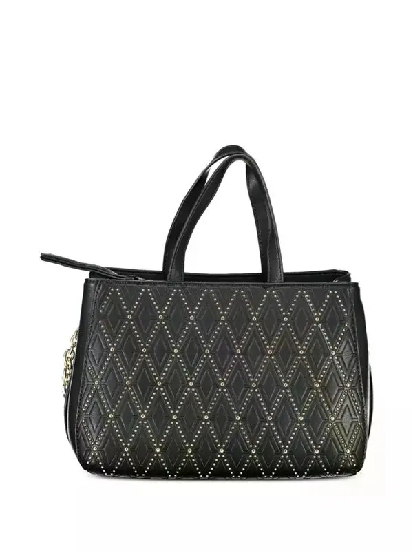 MARIO VALENTINO Diamond-quilted Stud-embellished Tote Bag - Black