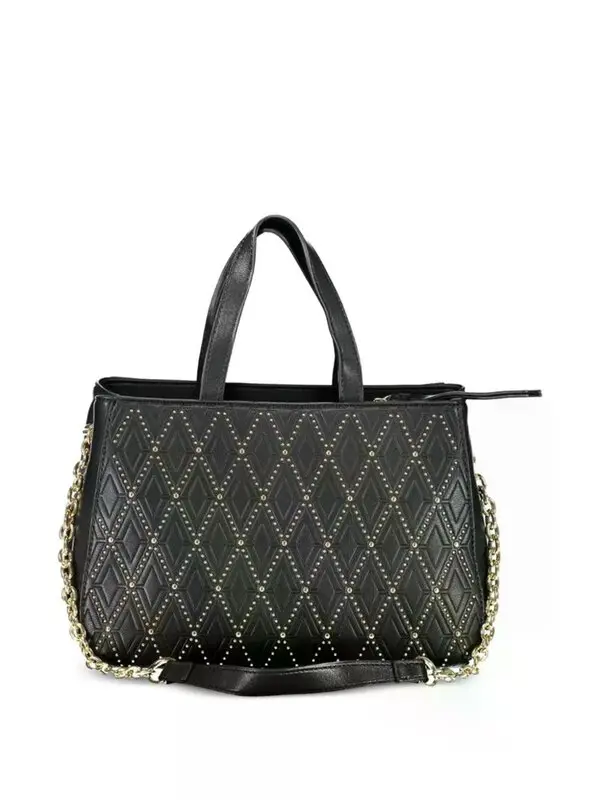 MARIO VALENTINO Diamond-quilted Stud-embellished Tote Bag - Black