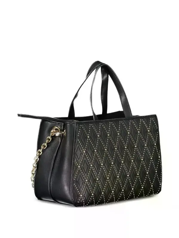MARIO VALENTINO Diamond-quilted Stud-embellished Tote Bag - Black