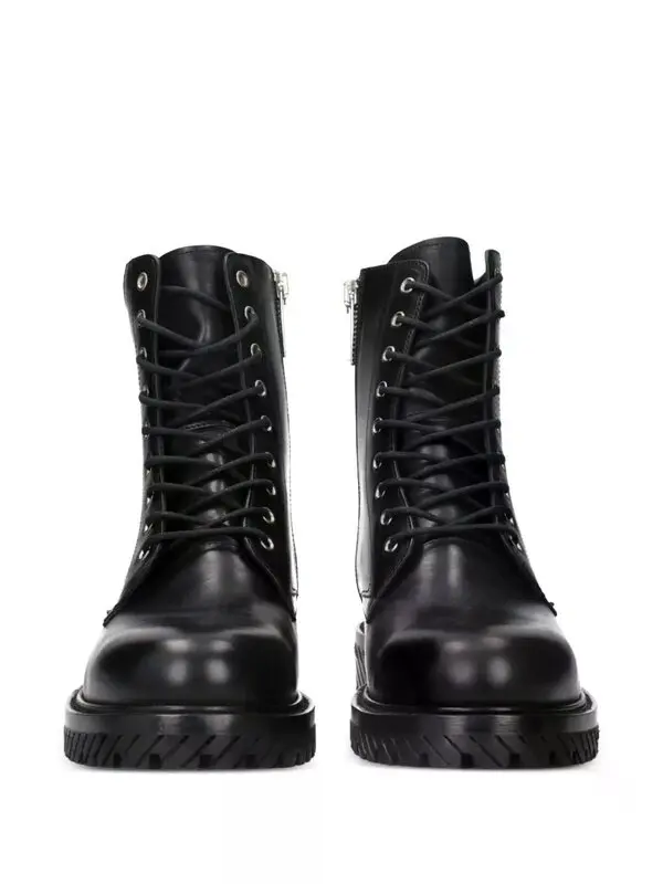 Off-White Lace-up Leather Boots