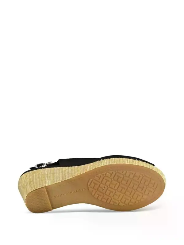 Tommy Hilfiger Slingback Wedge Sandals - Black