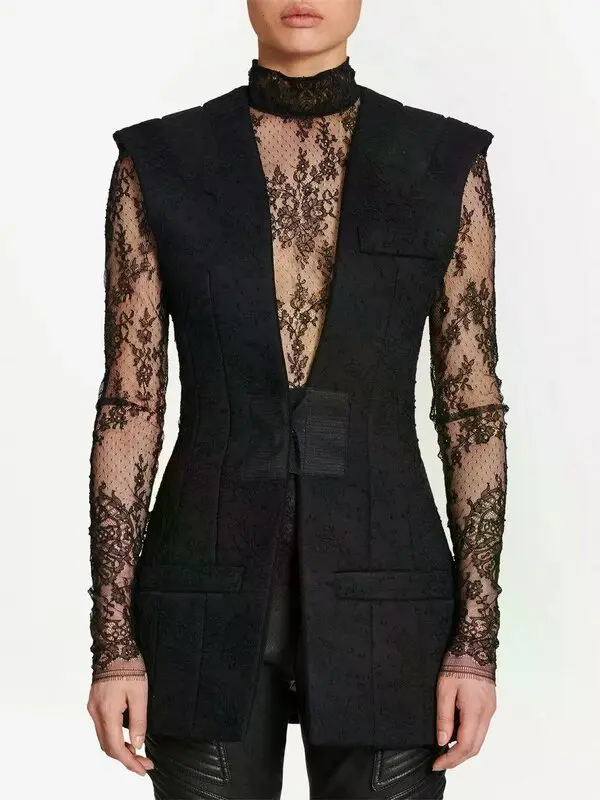 Balmain Plunging V-neck Sleeveless Jacket
