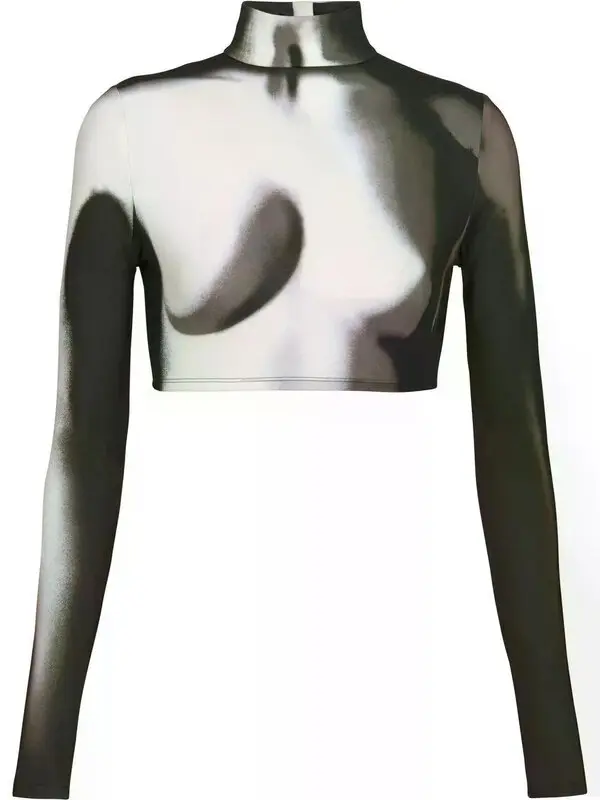 Balmain Spray Paint Effect Cropped Top