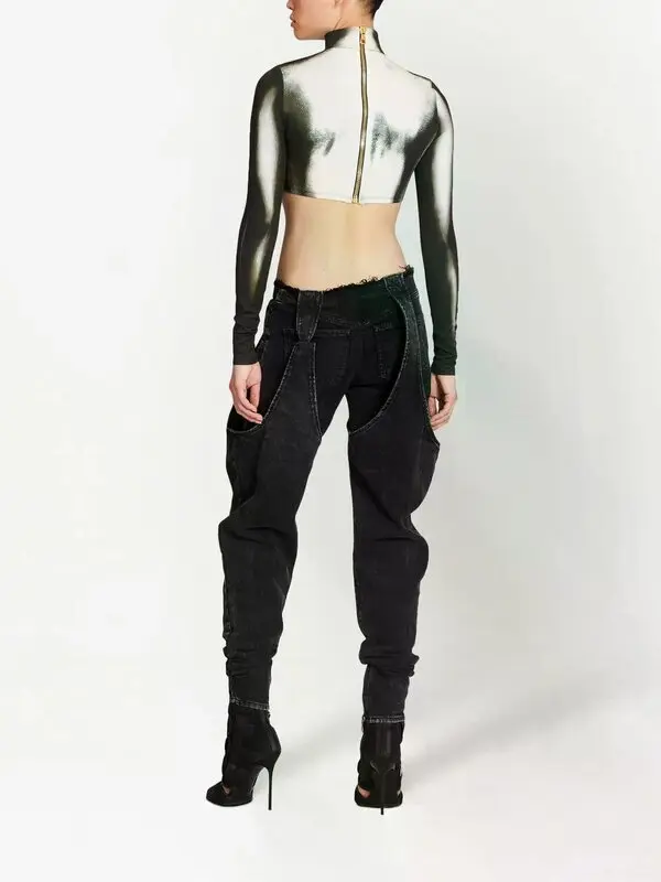 Balmain Spray Paint Effect Cropped Top