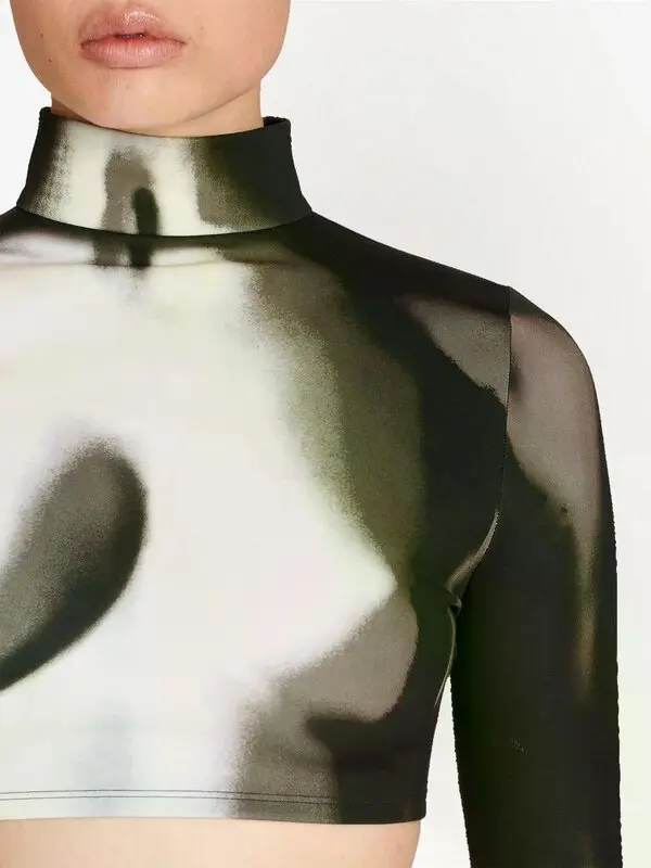 Balmain Spray Paint Effect Cropped Top