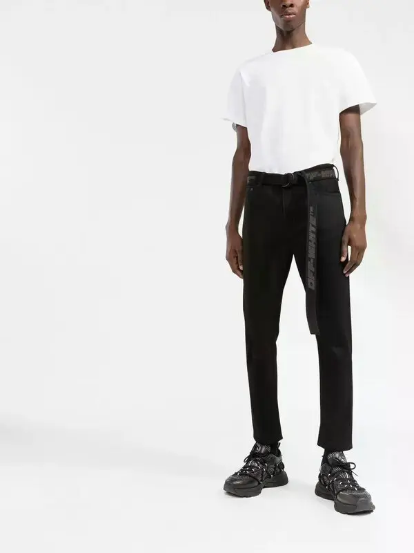 Off-White Indust Belted Slim-fit Jeans