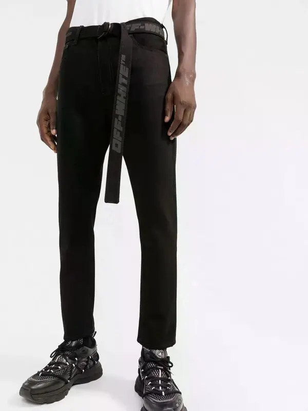 Off-White Indust Belted Slim-fit Jeans