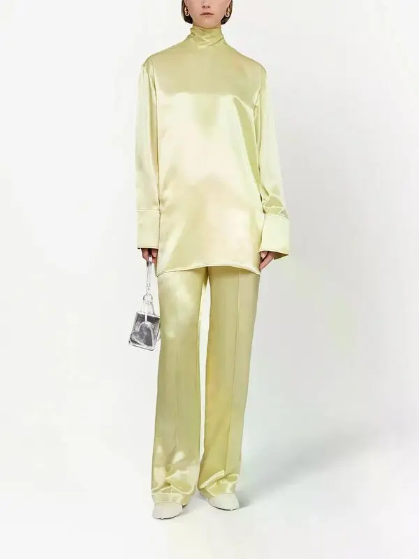 JIL SANDER Roll-neck Satin Blouse