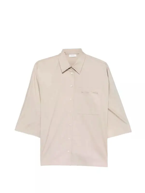 Peserico Bead-embellished Shirt - Brown