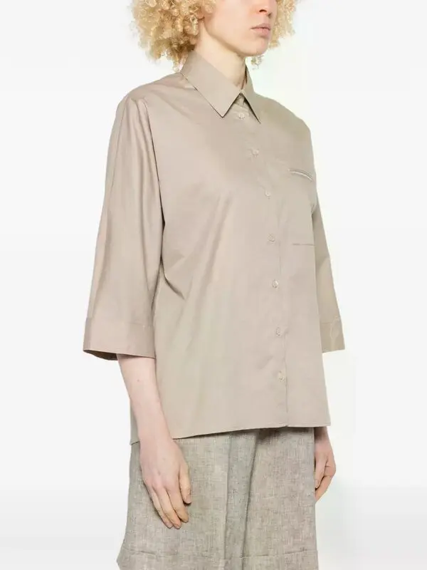 Peserico Bead-embellished Shirt - Brown