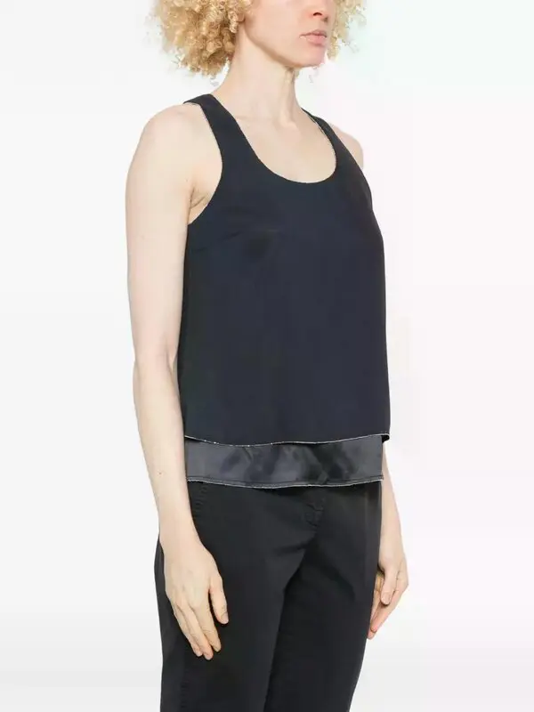 Peserico Sleeveless Blouse With Bead Trim