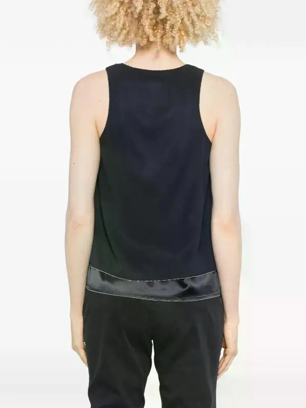 Peserico Sleeveless Blouse With Bead Trim