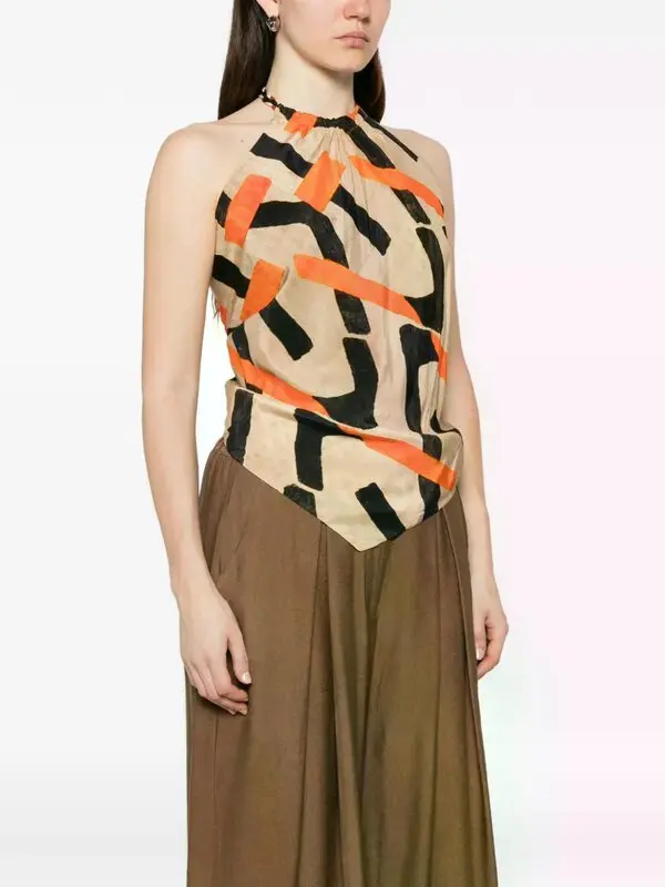 Dixie Graphic-print Halterneck Top