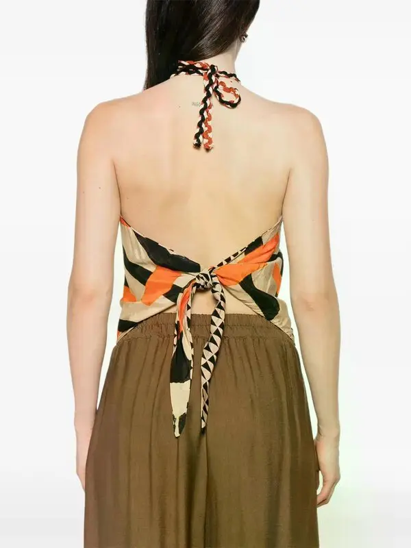 Dixie Graphic-print Halterneck Top