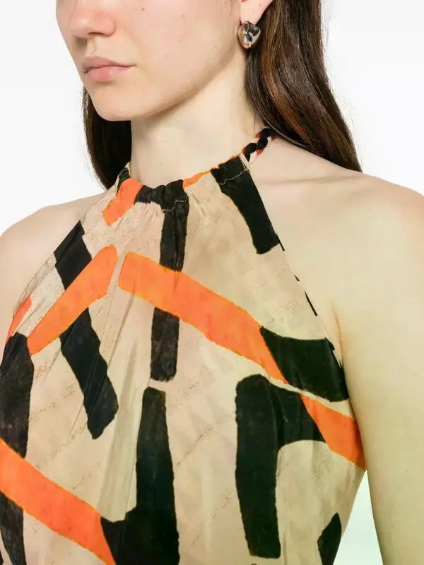 Dixie Graphic-print Halterneck Top