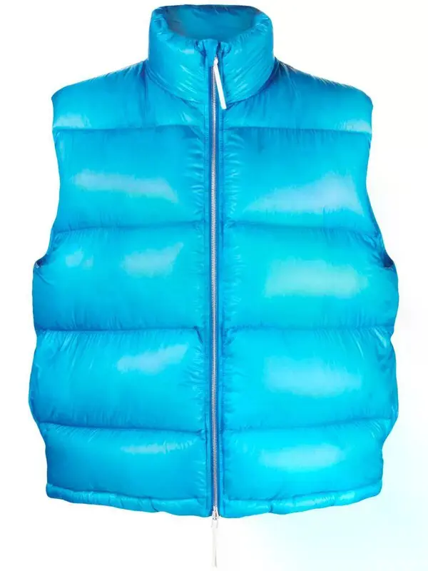 JIL SANDER Logo-patch Ripstop Down Gilet - Blue