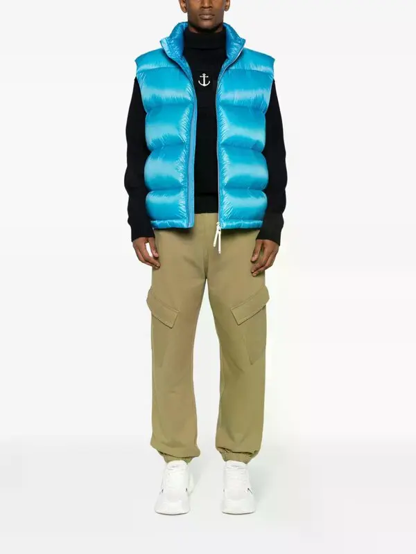 JIL SANDER Logo-patch Ripstop Down Gilet - Blue