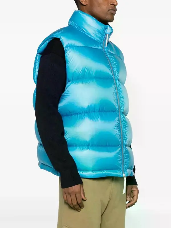 JIL SANDER Logo-patch Ripstop Down Gilet - Blue