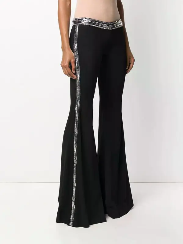 Balmain Sequin-embellished Flared Trousers