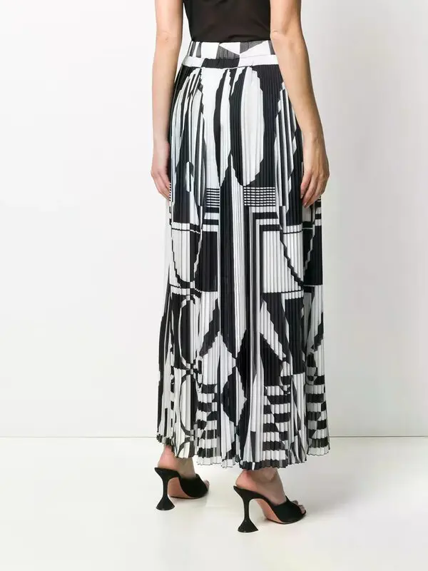 Balmain Geometric-print Pleated Skirt