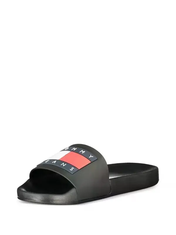 Tommy Hilfiger Flag Slides - Black