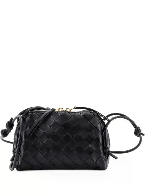 Bottega Veneta Concert Pouch Intrecciato Nappa Mini Crossbody Bag - Black
