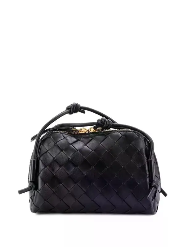Bottega Veneta Concert Pouch Intrecciato Nappa Mini Crossbody Bag - Black