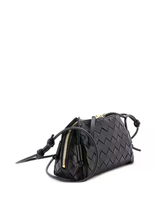 Bottega Veneta Concert Pouch Intrecciato Nappa Mini Crossbody Bag - Black