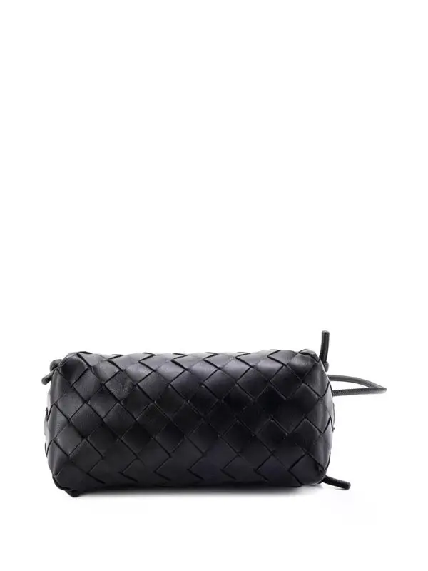Bottega Veneta Concert Pouch Intrecciato Nappa Mini Crossbody Bag - Black